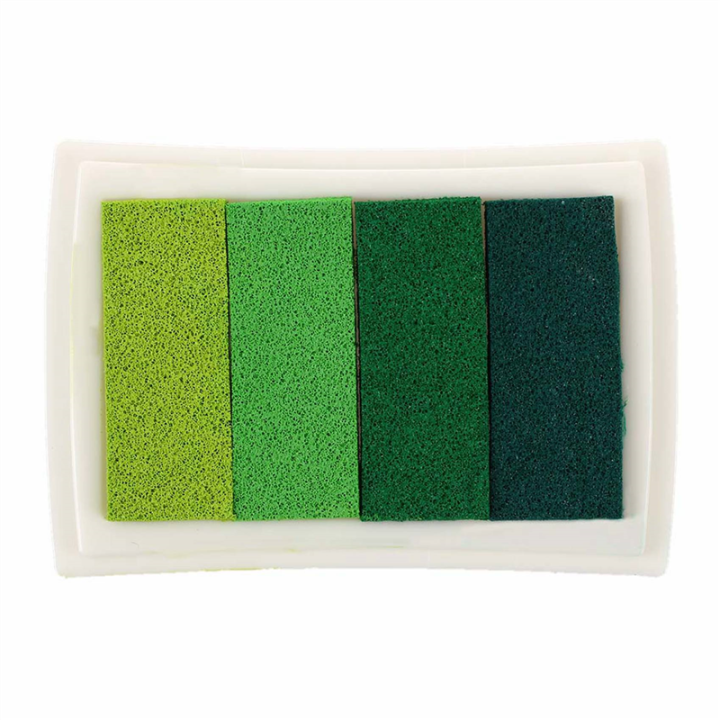 2X Inkpad Craft Multi Gradient Green 4 Colors Ink Stamp Pad Oil Based ...