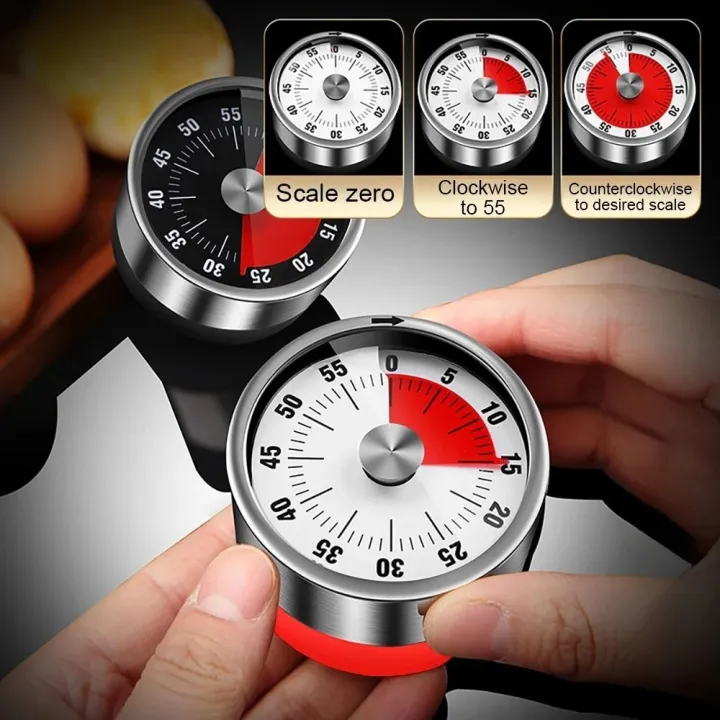 Multifunctional Stainless Steel Mechanical Timer Sounding 60-Minute ...