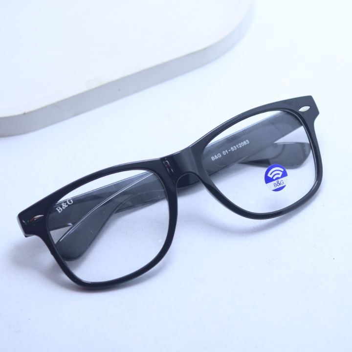Blue Ray Cut Black Frame & Transparent Glass For Men & Women | Daraz.com.np
