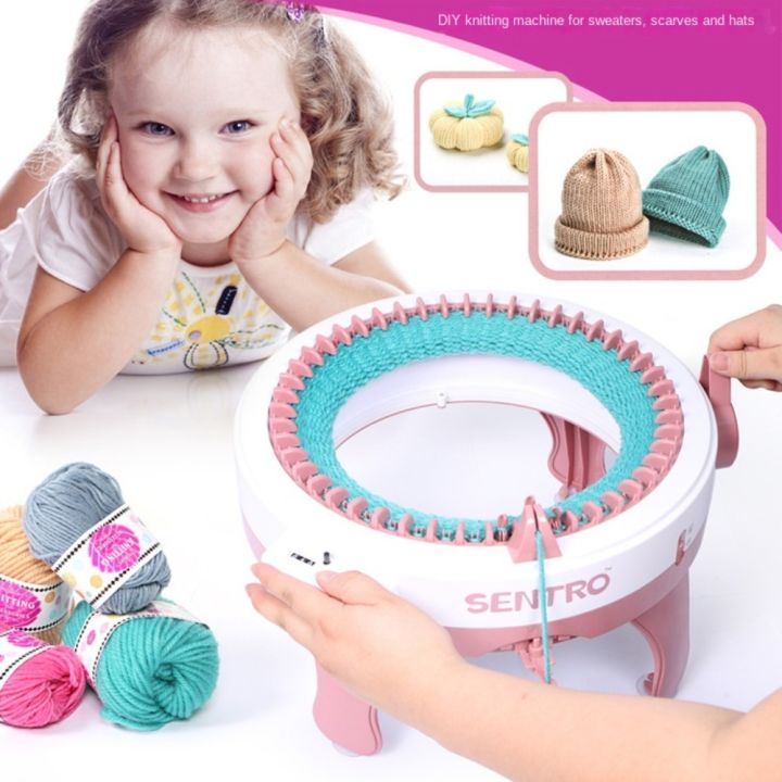 Kids Toy DIY Scarf Hat DIY Manual Tool 48 Needle Knitting Machine ...