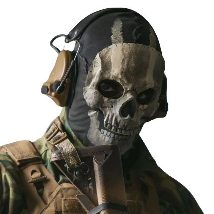 Halloween Horror Ghost Skull Mask Call of Duty MW2 Latex Headgear ...