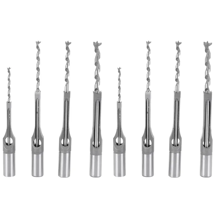 NCANRUI 8Pcs Woodworking Square Hole Drill Bits Wood Mortising Chisel ...