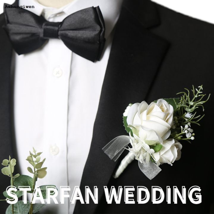 Ashunqiwen Hot Selling Bridegroom Brooch Elegant Flower Shaped Groom ...
