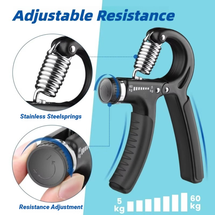 Trainer & Hand Gripper, Gym Equipment, Grip Strength, 5-60KG Enhancer ...
