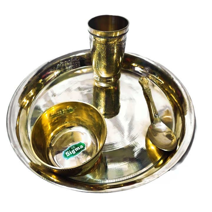 Pure Brass Dining Set Thakali Set Thal Dinner Plate Traditional Nepali ...