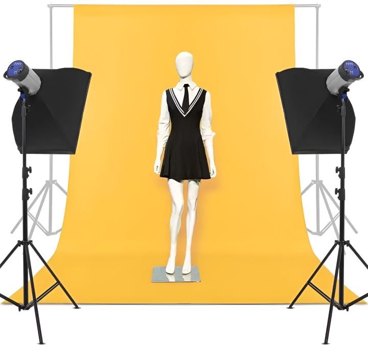 HIFFIN® (12ft x 8ft) Yellow Screen Background Cloth Chroma Backdrop ...
