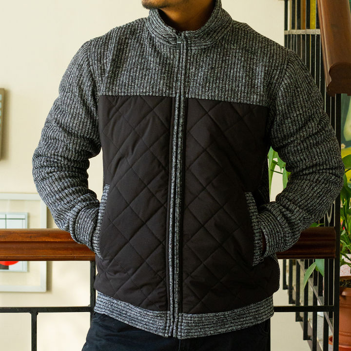 Fleece Melange Criss Cross Jacket for Men | Daraz.com.np