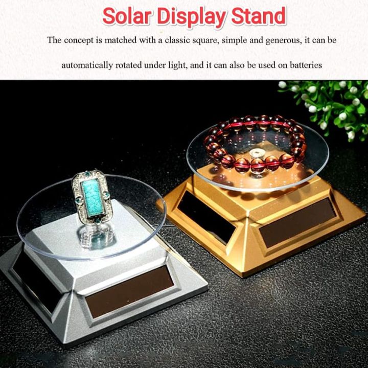 360 Solar Display Stand Turntable, Battery Double Used Rotating Display ...
