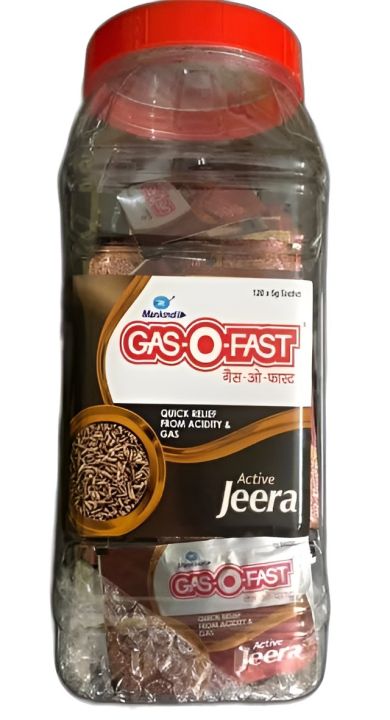 JAR of Gas-O-Fast Active Jeera contains 120 sachets, and each sachet ...