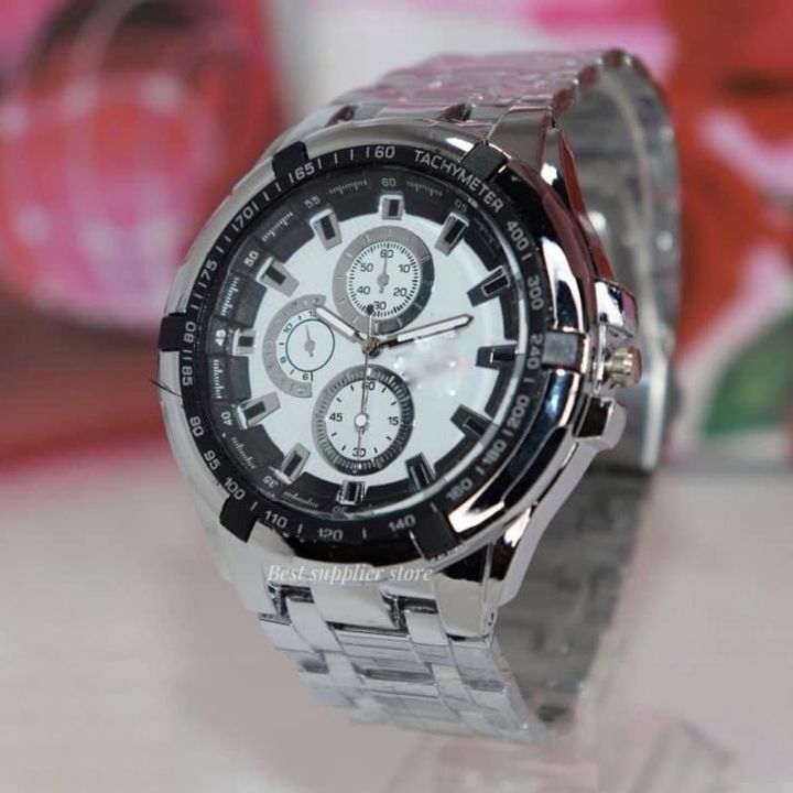 Round White Dial Collection Silver Color Watch for men | Daraz.com.np