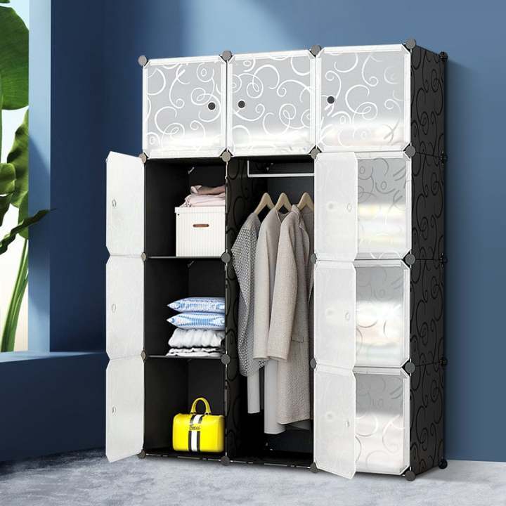 12 Cube Portable Storage Cabinet Wardrobe, Plastic Cloth Daraz | Daraz ...