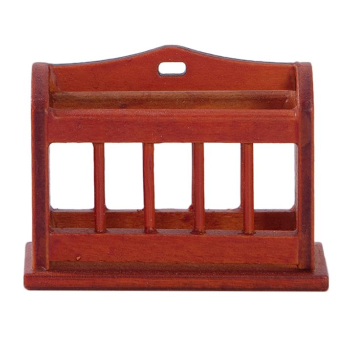 1/12 Miniature Display Shelf Wooden Newspaper Magazine Rack for 1/12 ...