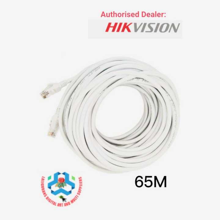 Hikvision CAT6 CCA UTP Network 0.565mm Cable 65M With RJ45 Fitted ...