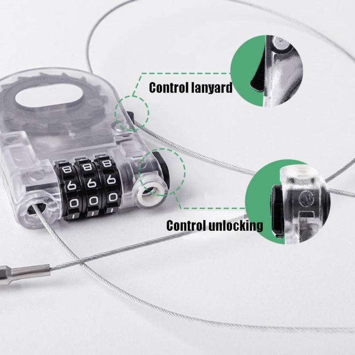 Rope Lock Case Storage Box Padlock Cabinet Retractable Steel Wire Rope ...