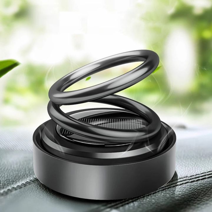 Bizzy Car Air Freshener Solar Automatic Rotating Double Ring Suspension ...