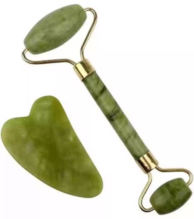 Jade Roller & Gua Sha Set | Natural Facial Massage Tools for Anti-Aging ...