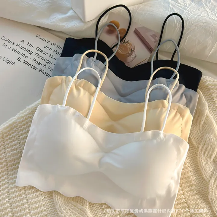 Ice silk beautiful back shockproof sports underwear girl student bra ...