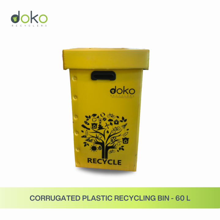 Doko Corrugated Plastic Recycling Bin - Small - 60 L | Daraz.com.np