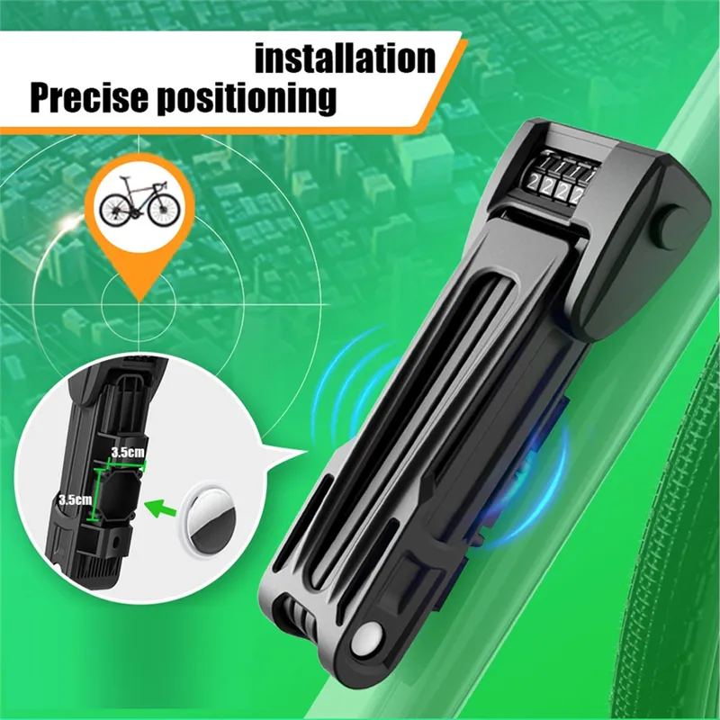 Bike Lock with Air Tag Bracket Combination Lock with High Security ...