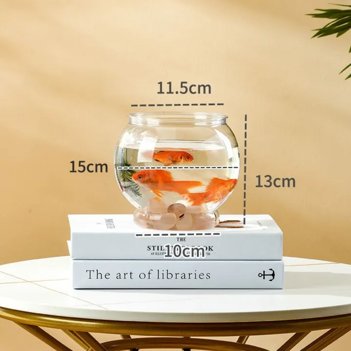 Good View Clear Transparent Round Fish Plastic Small Fish Bowl Portable ...
