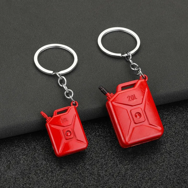 Gasoline Keychain Fashionable Metal Red Keyring Lightweight Oil drum ...