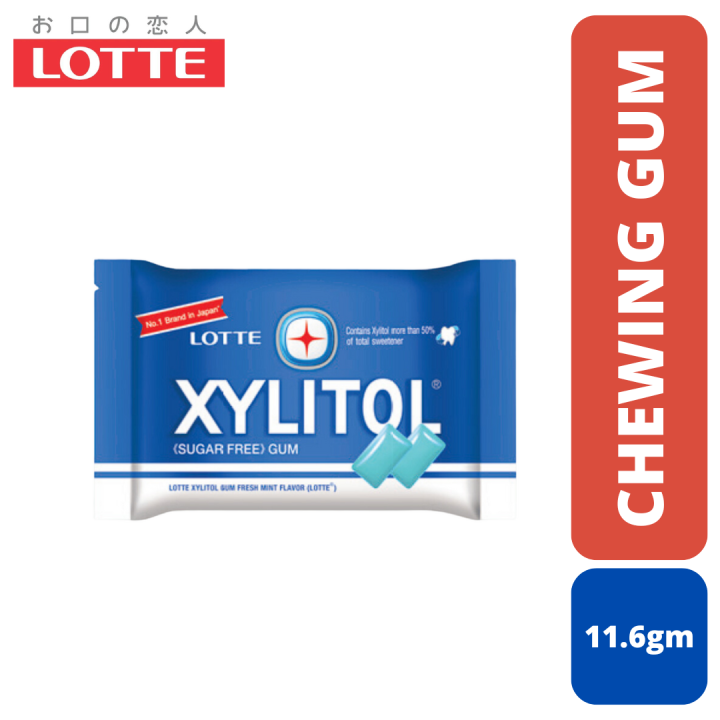 LOTTE Xylitol Sugar Free Fresh Mint Chewing Gum (Pillow Pack) (11.6g) | Daraz.com.np