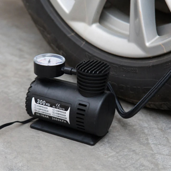 12V 300PSI Heavy Duty Mini Compressor Car Tire Inflatable Pump Metal ...