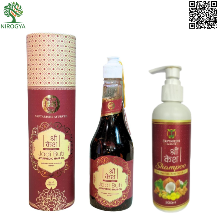 Shree Kesh Jadi Buti Ayurvedic Hair Oil 410ml and Shampoo 200ml | Daraz ...
