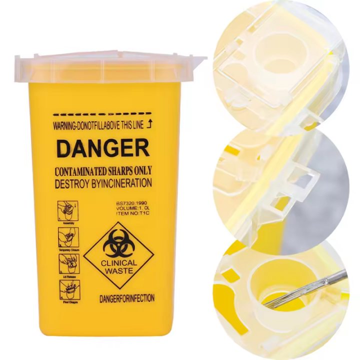 1L Plastic Waste Box Medical Supplies Container Large Capacity ...