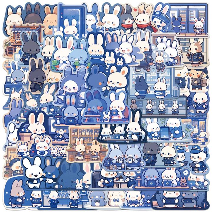 NEW 50pcs Waterproof Graffiti Cute Cartoon Animal Rabbit Bunny Stickers ...
