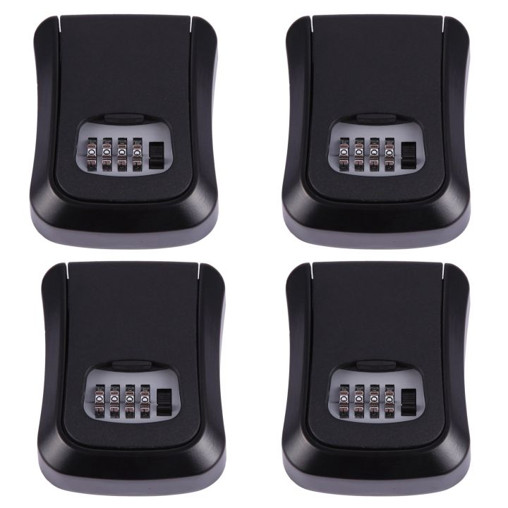 4X Black Password Key Lock Box Wall Mounted Zinc Alloy Key Box ...