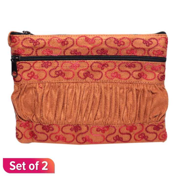 Brown Cloth Stylish Design Purse 8.5*6.5 Inch Set Of 2 | Daraz.com.np