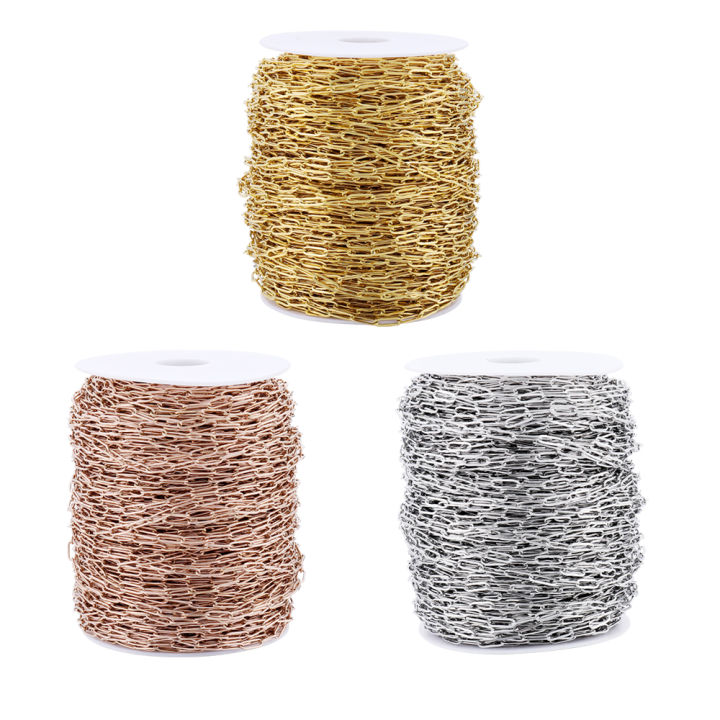 2M/pack Flat Metal Chain Stainless Steel Chain For Diy Jewelry Necklace ...