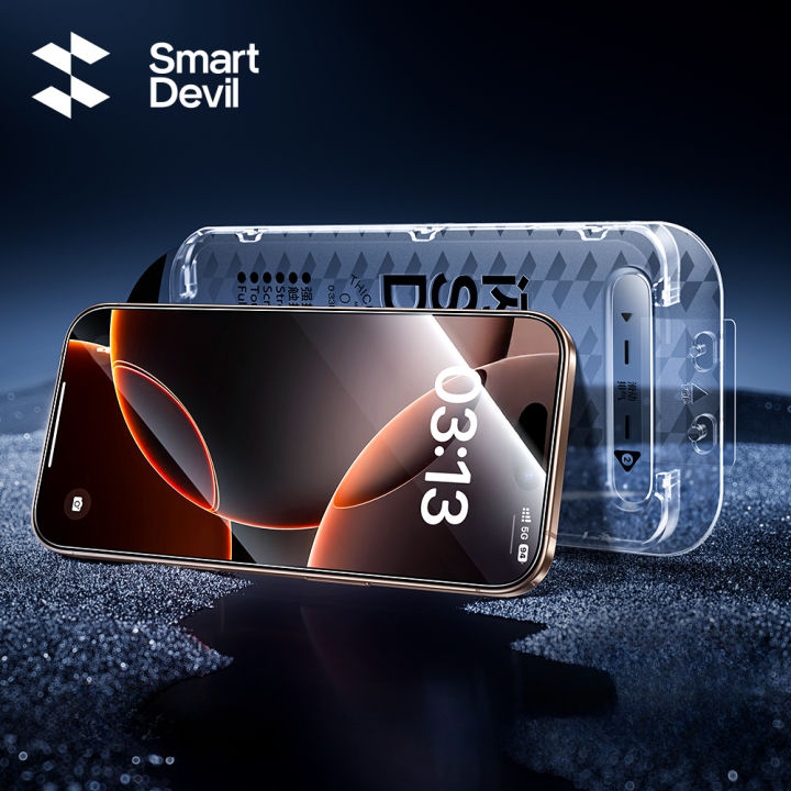 Xiangliang SmartDevil 1/2PCS Dust-Free Cabin Tempered Glass Film for iPhone 16 Pro Max 15 14 13 ...