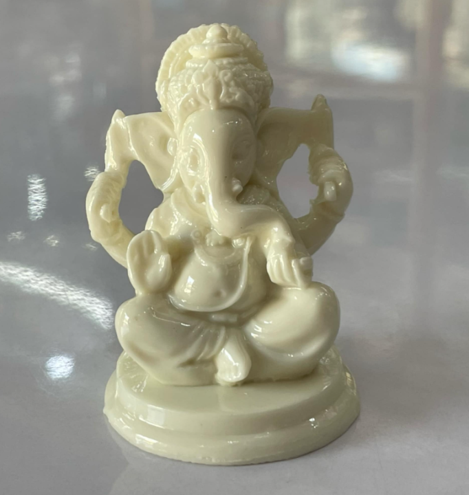 Small Ceramic White Ganesh Statue for Car Dashboard (3" x 2" inch ...