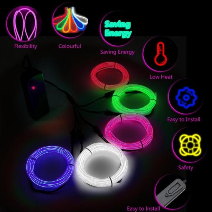 Light Bar Multi Color Neon El's Flexible Neon 1mWireLED Dance Party ...
