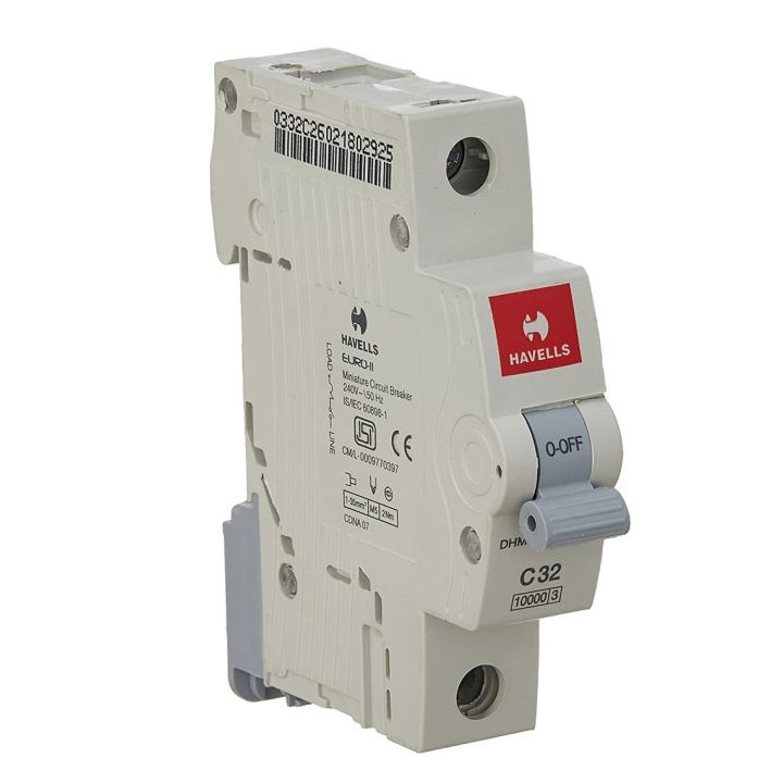Havells Euro-II C- Series SP MCB 32A (Miniature Circuit Breaker) 10kA (C32) By Bijulipasal ...