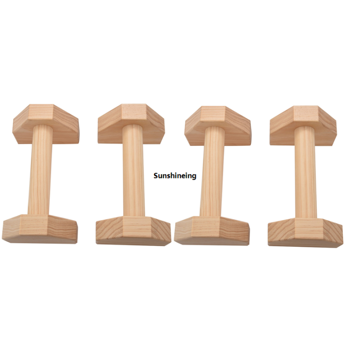 BRADOO 2 Pair Parallettes Calisthenics Handstand Bar Wooden Training ...