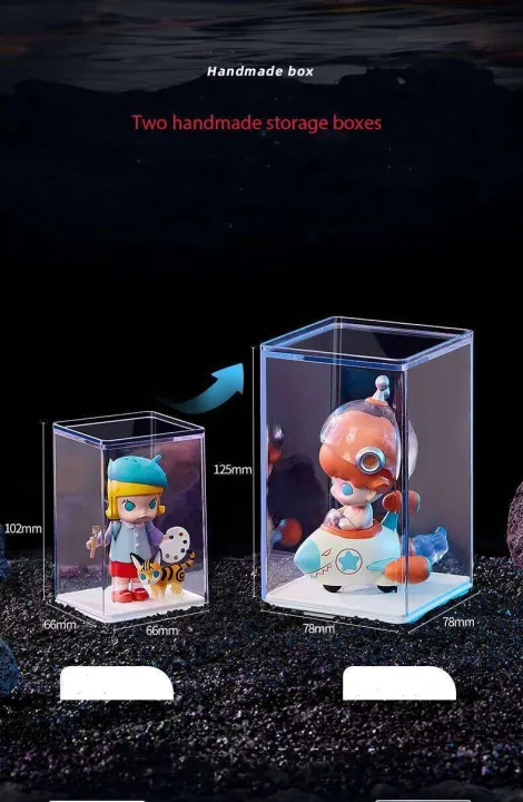 Handmade For Labubu 4PCS Dust-Proof Storage Transparent Acrylic Doll ...
