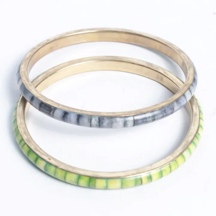 Grey/Green CP Pancha Dhatu Bangle Set For Women | Daraz.com.np