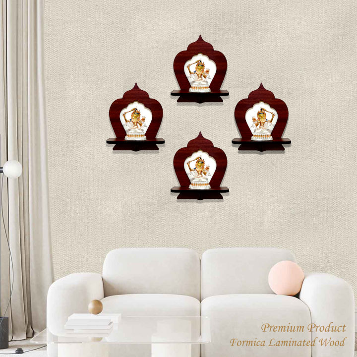 Formica Laminated - 4 pc set - Stupa Temple Design Wooden Wall Rack ...