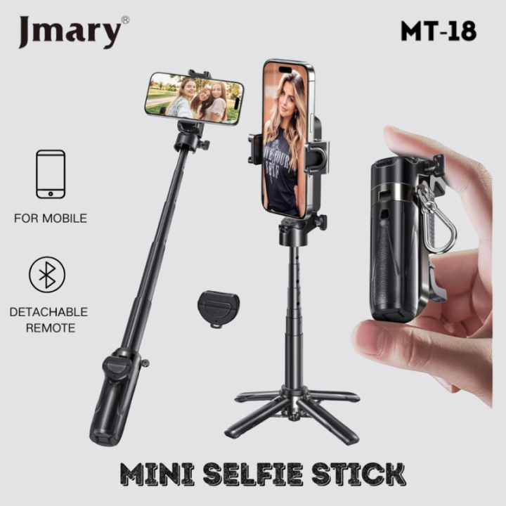 JMARY MT-18 3-in-1 Mini Extendable Selfie Stick Tripod with Wireless ...