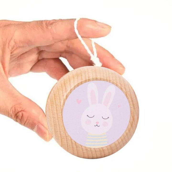 Yoyo For Kids Cartoon Animal Pattern Wooden Yo Yo Entertaining String ...