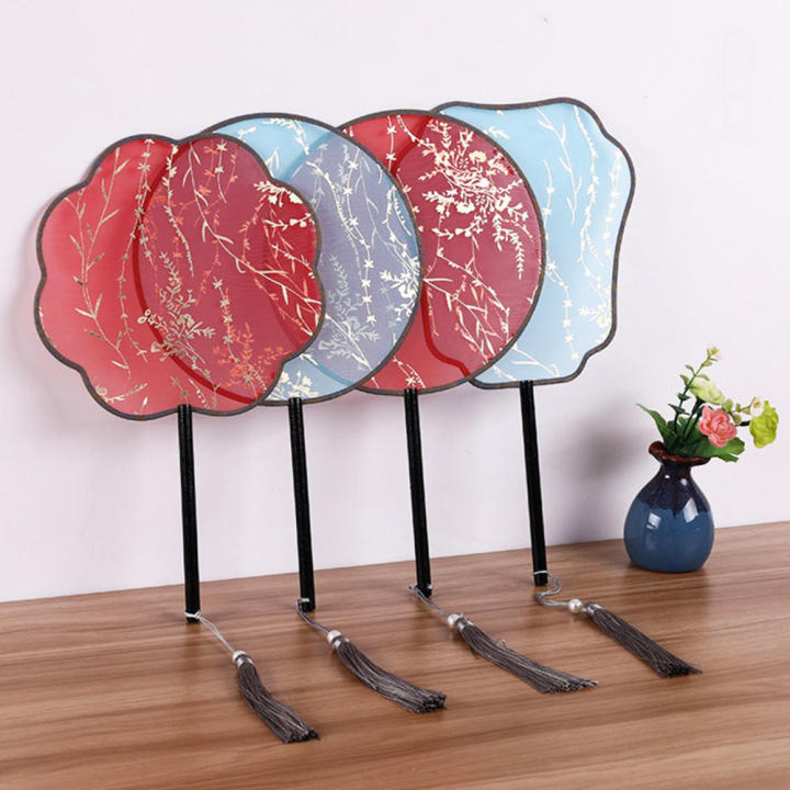 Silk Stamping Shaped Fan Glossy 8 Colors Beech Wood Translucent Beech ...
