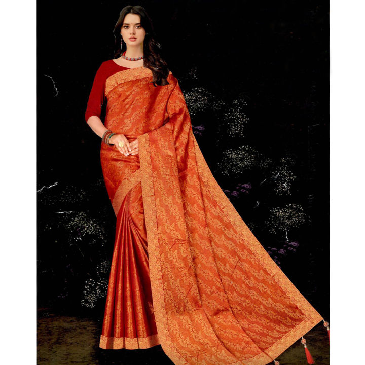 Red Golden Jari With Peacock Full Embroidered Pure Suti Cotton Saree ...