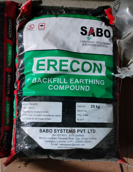Backfill Electrolyte Compound Earthing Chemical, Pack of 25Kg SABO ...