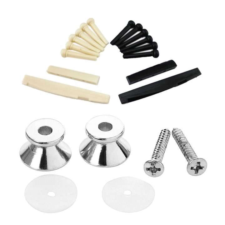 2 x Electric Acoustic Guitar Bass Strap Button Screw Lock Pins Pegs ...