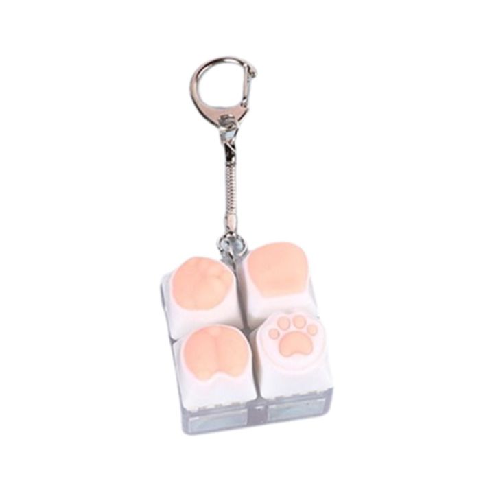 New DIY Keyboard Fidget Keychain Keys Button Relief Stress Clicker Toy ...