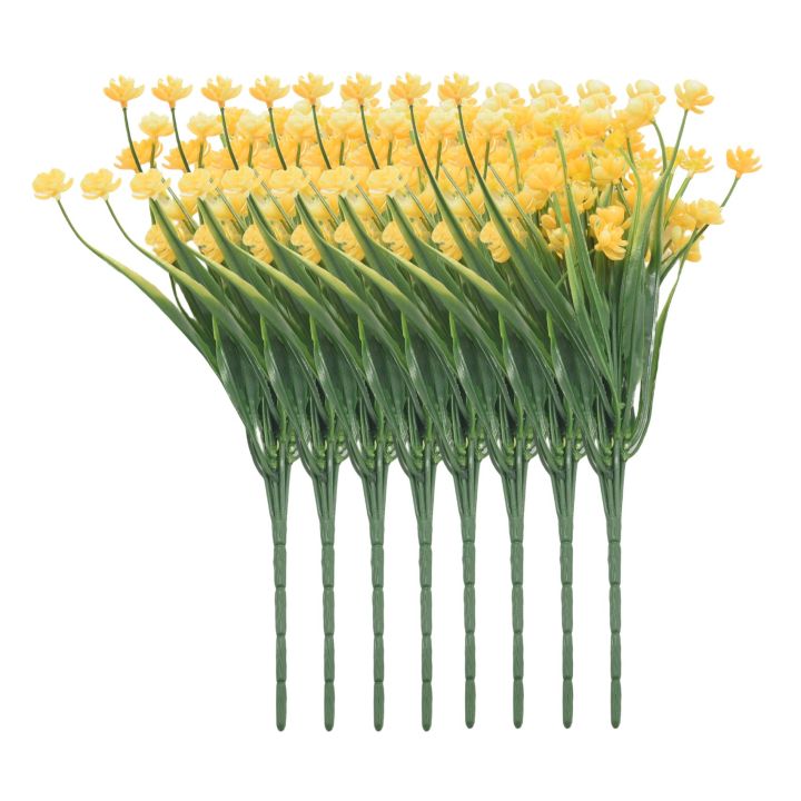NAMUNY 8Pcs Outdoor Uv Resistant Plants, 8 Branches Faux Plastic ...