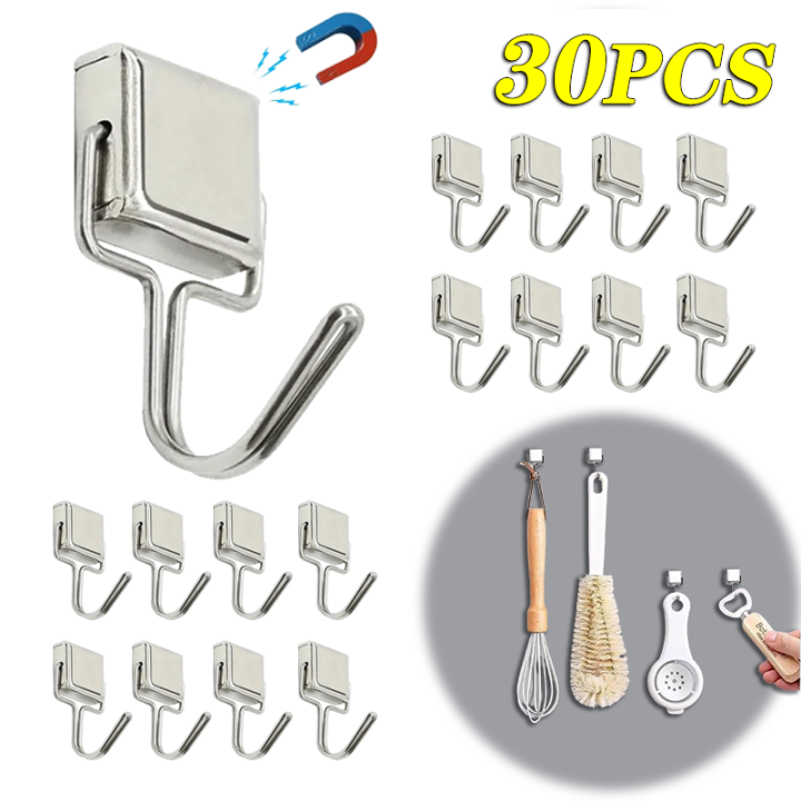 30PCS Strong Magnetic Hooks Multi-Purpose Storage Hooks Home Kitchen ...